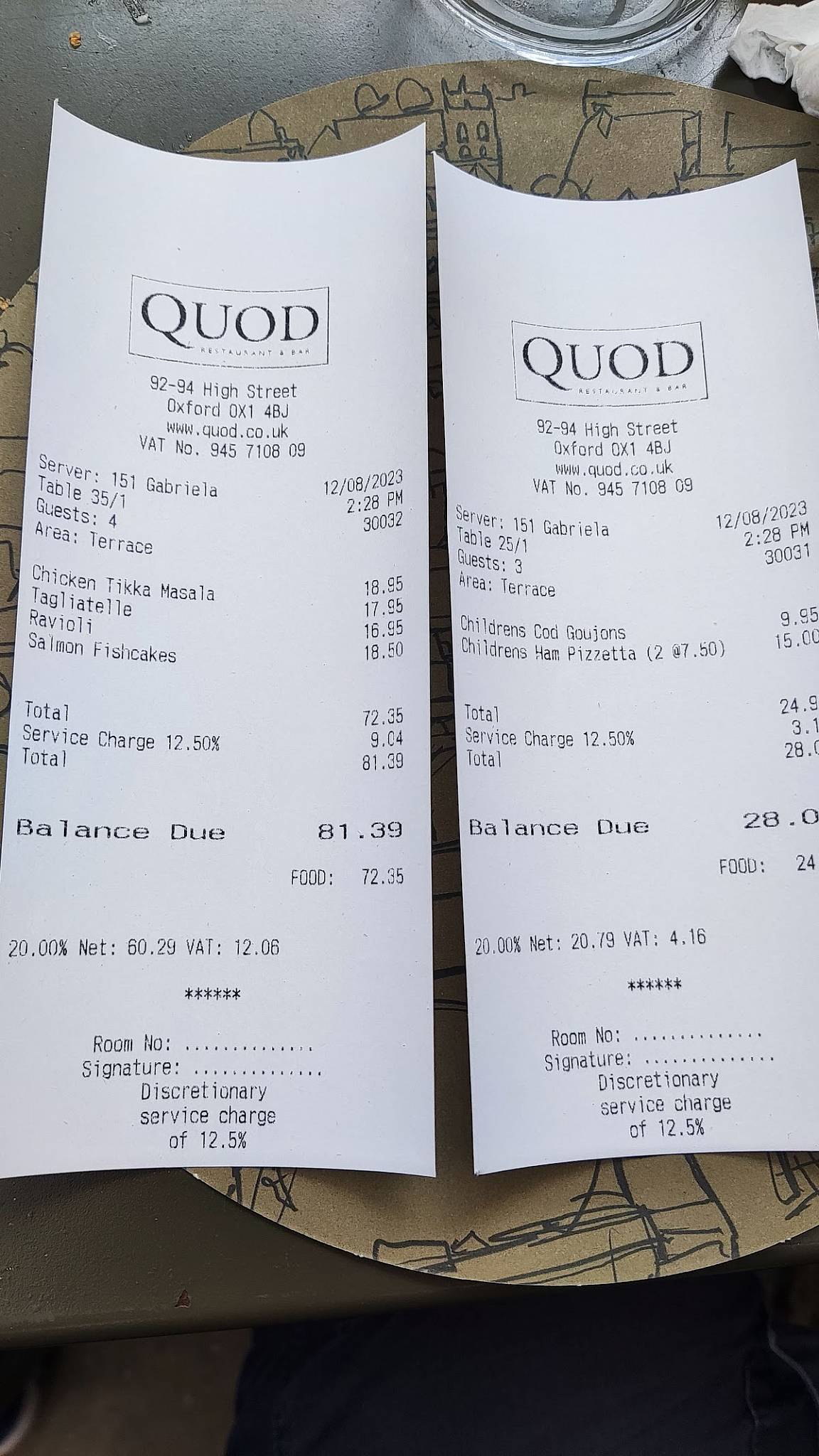 Menu at Quod Restaurant & Bar, Oxford