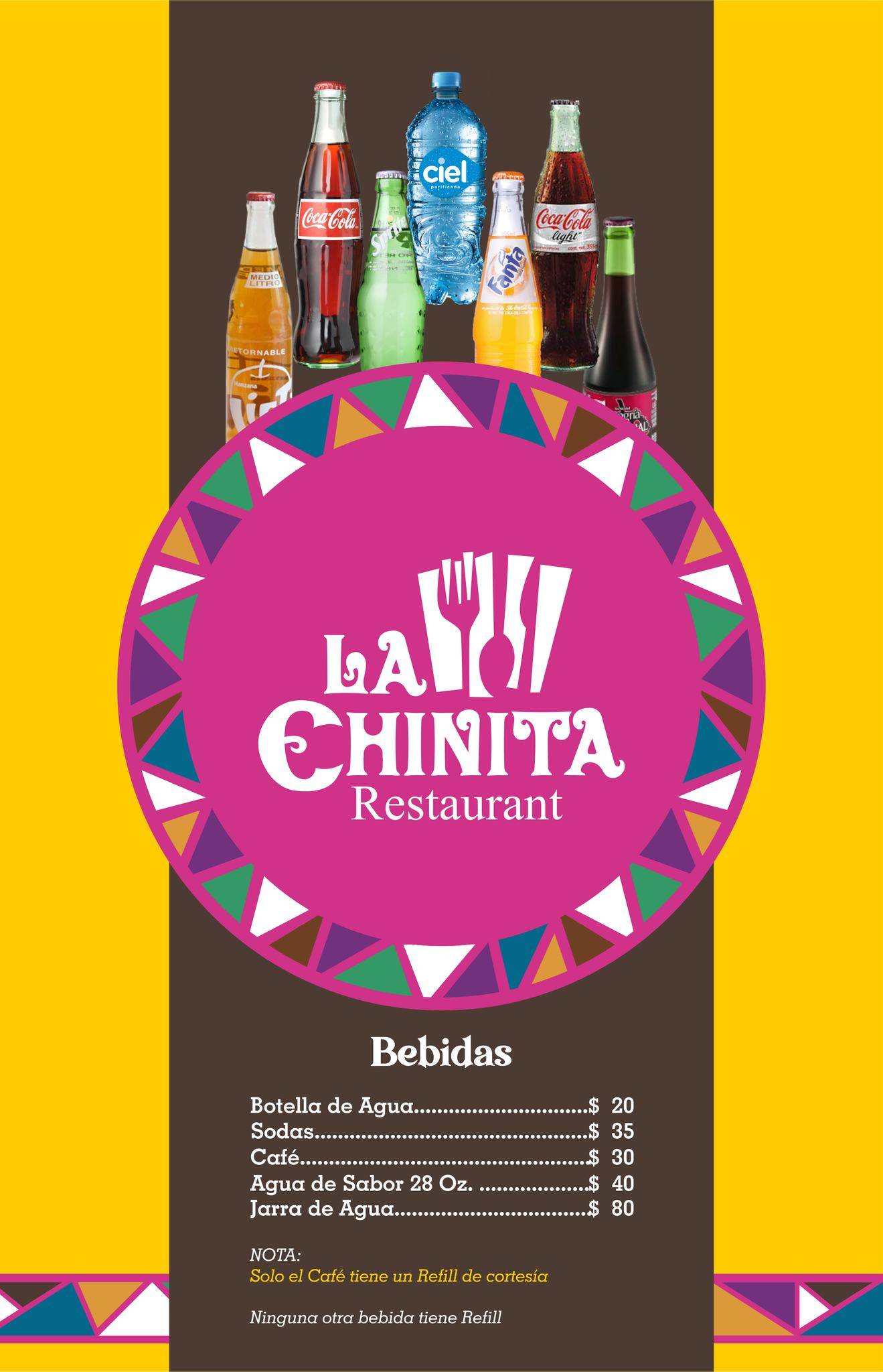 Carta de RESTAURANTE LA CHINITA, Mexicali