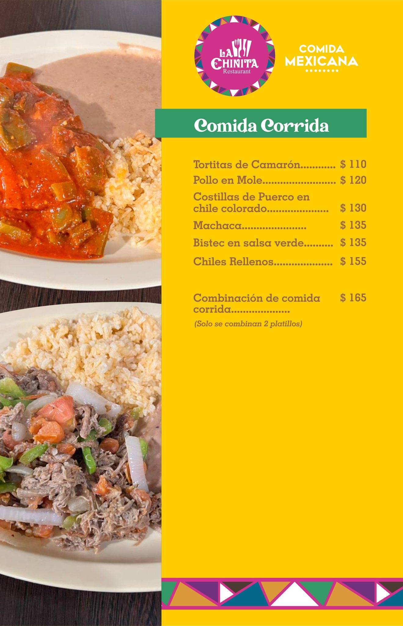 Carta de RESTAURANTE LA CHINITA, Mexicali