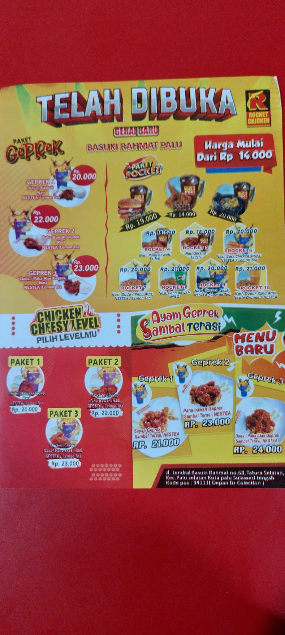 Carta del restaurante ROCKET CHICKEN BASUKI RAHMAT PALU, Palu