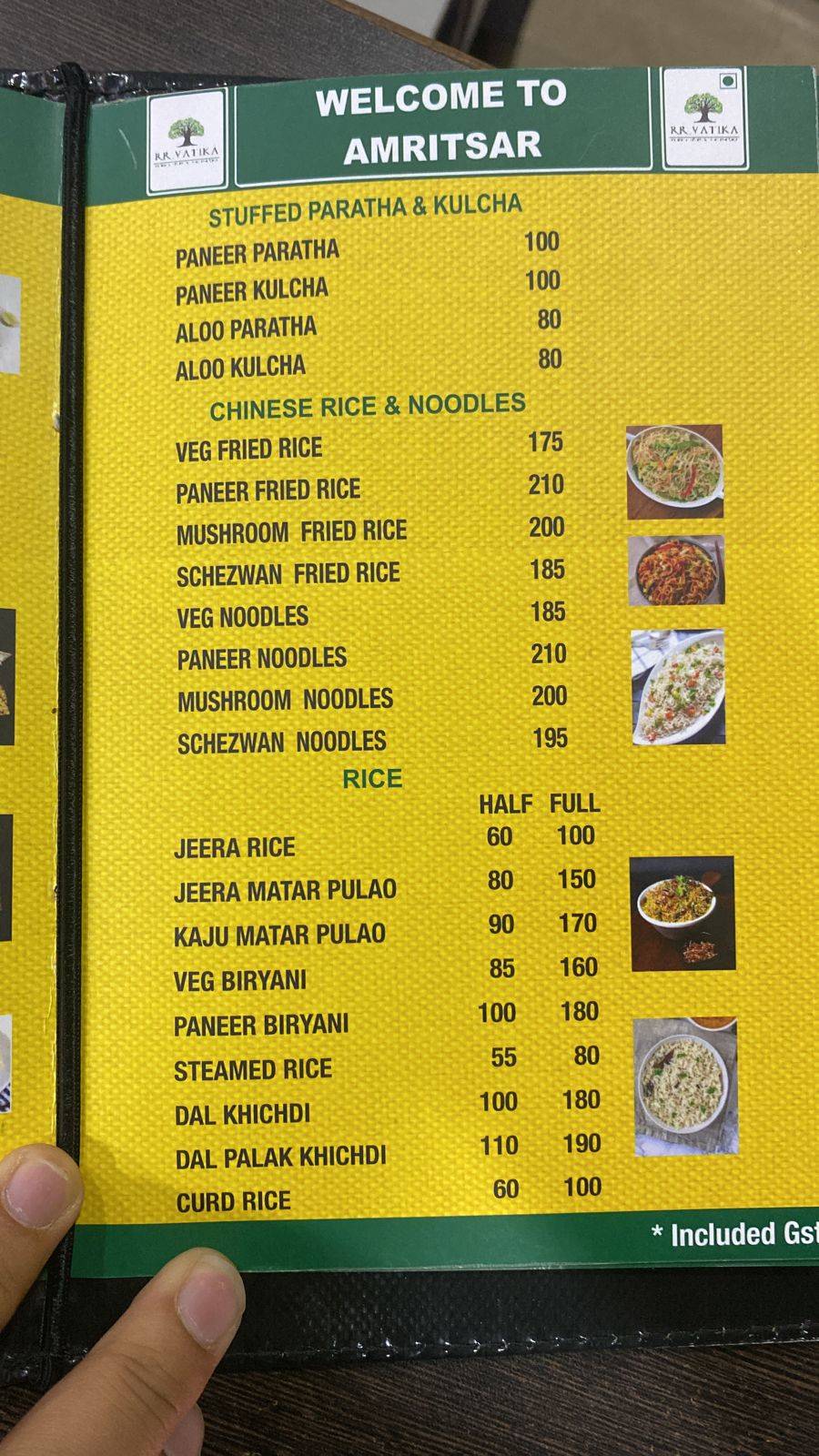 Menu at RR VATIKA - PUNJABI DHABA, Bengaluru