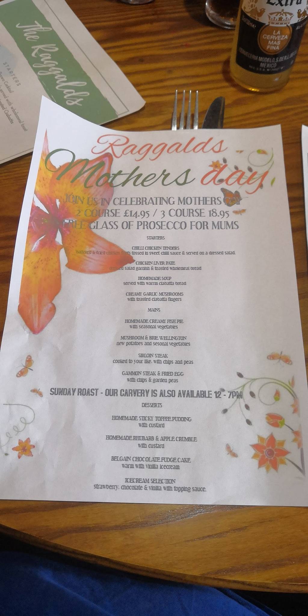 Menu at Raggalds pub & bar, Bradford, Brighouse and Denholme Rd
