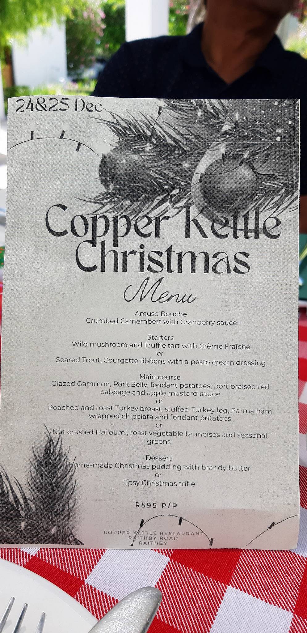 Menu at Copper Kettle Restaurant, Raithby