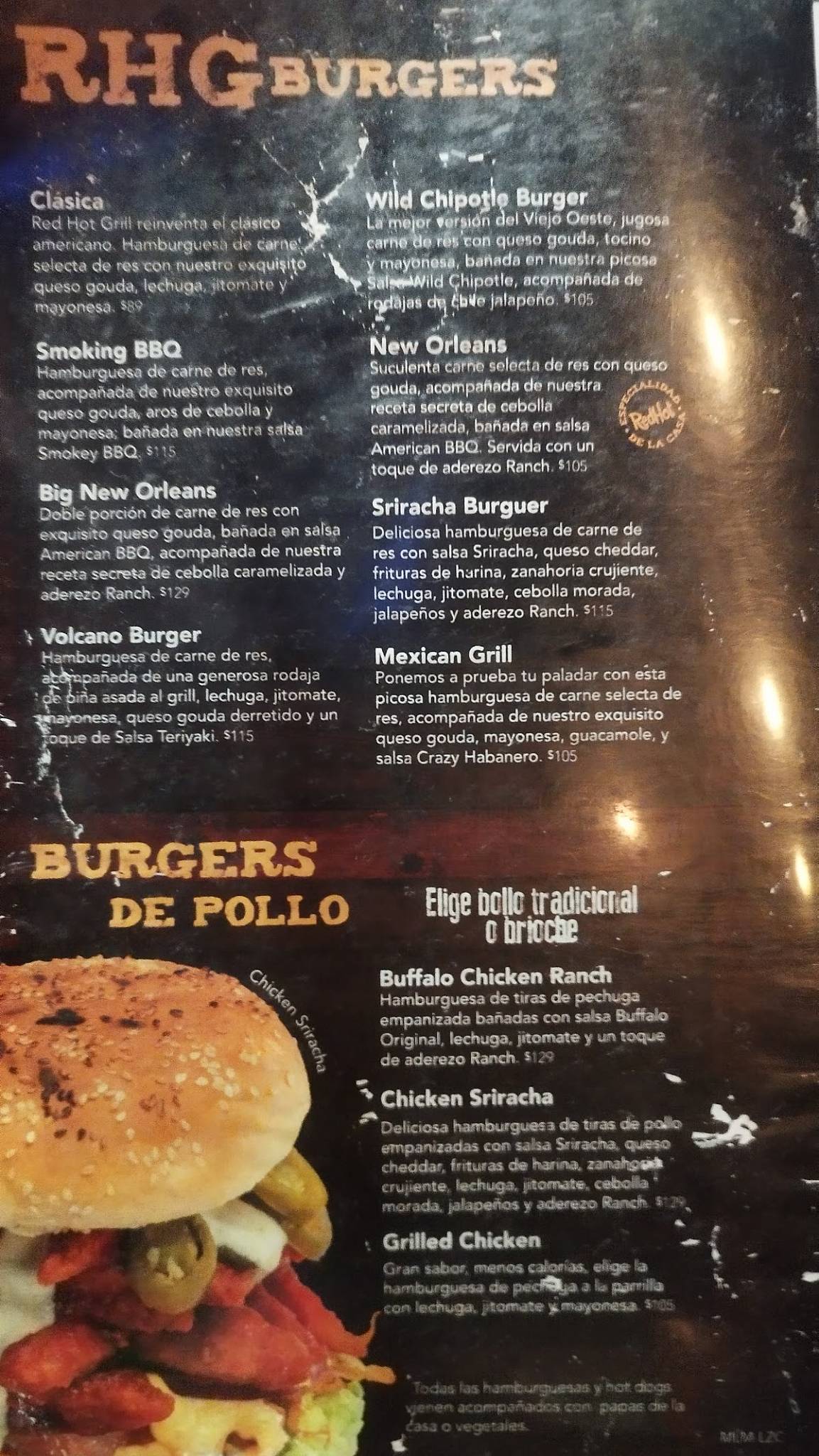 Carta del restaurante Red Hot Grill Ciudad Lázaro Cárdenas, Lázaro Cárdenas