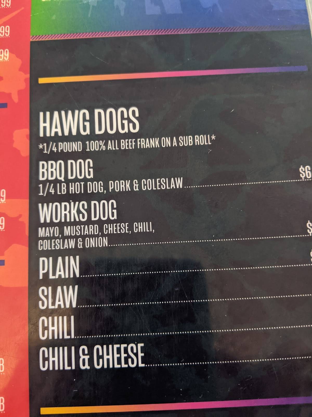 Menu at Red Pig Bar-B-Q, Johnson City