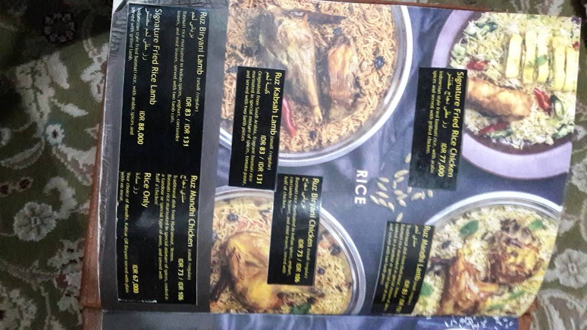 Menu at Al Jazeerah Signature Middle East Restaurant And Cafe Bandung ...