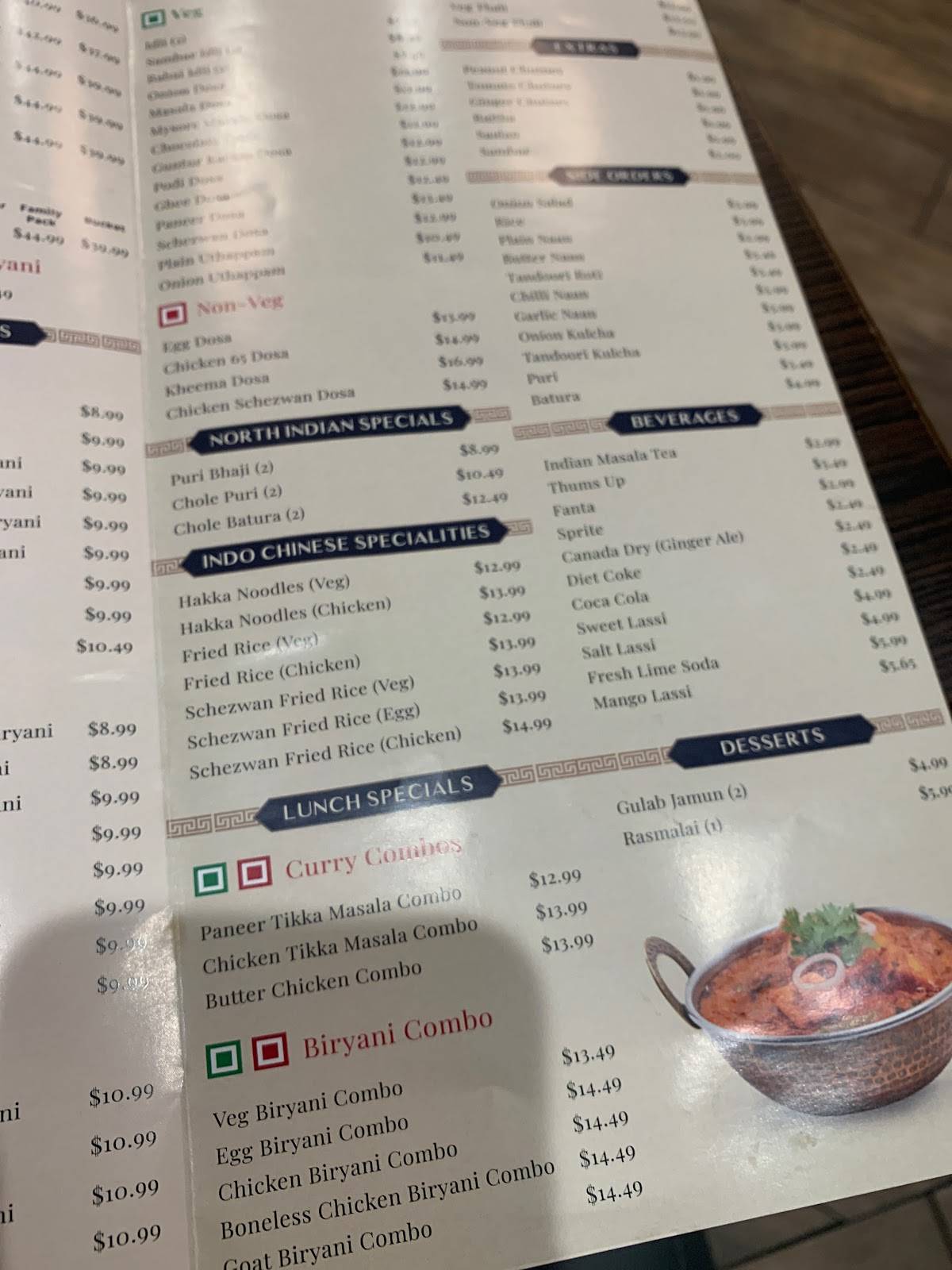 Menu au Charminar Indian Cuisine Windsor restaurant, Windsor