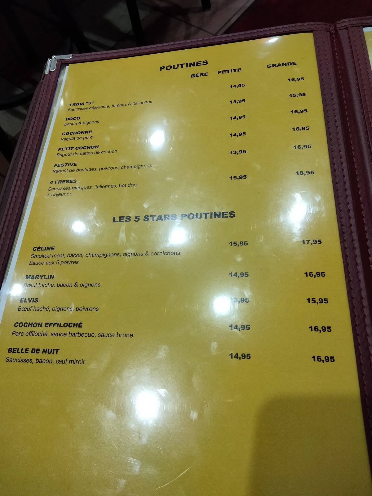 Menu at Restaurant Chez Claudette, Montréal