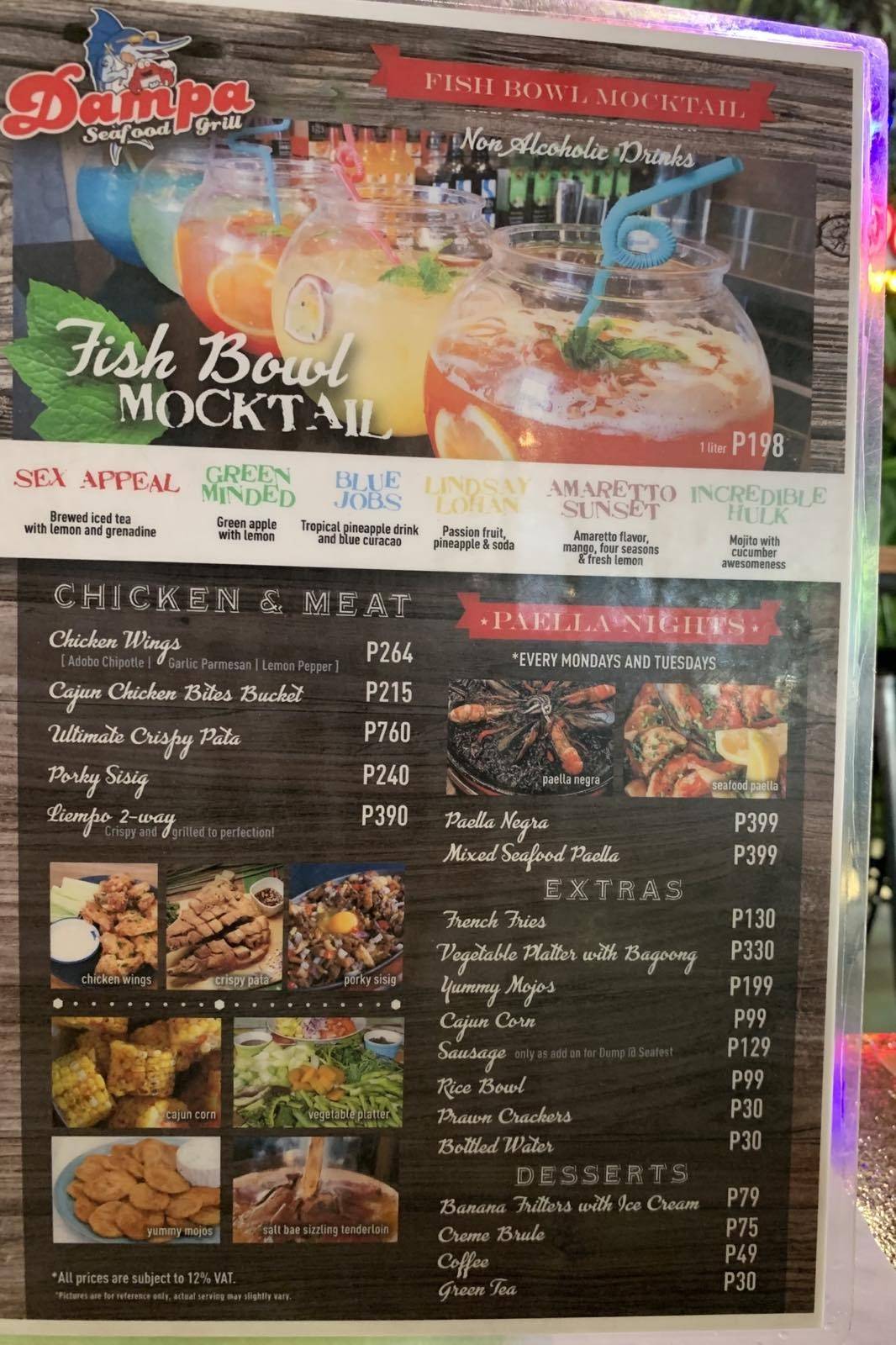 Menu at Dampa Seafood Grill - Tomas Morato restaurant, Quezon City