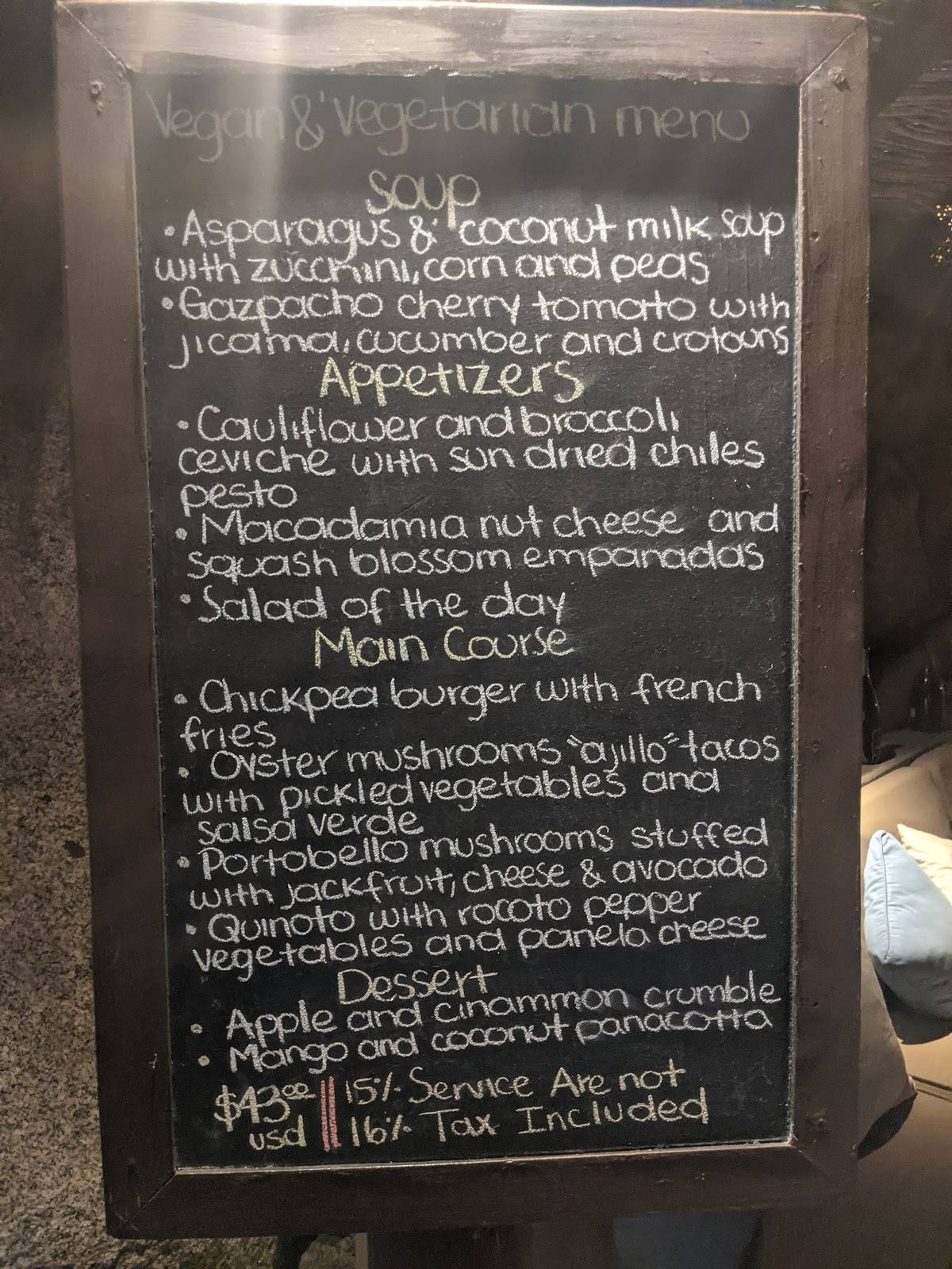 Menu at El Farallon restaurant, Cabo San Lucas, Cam. del Mar 1