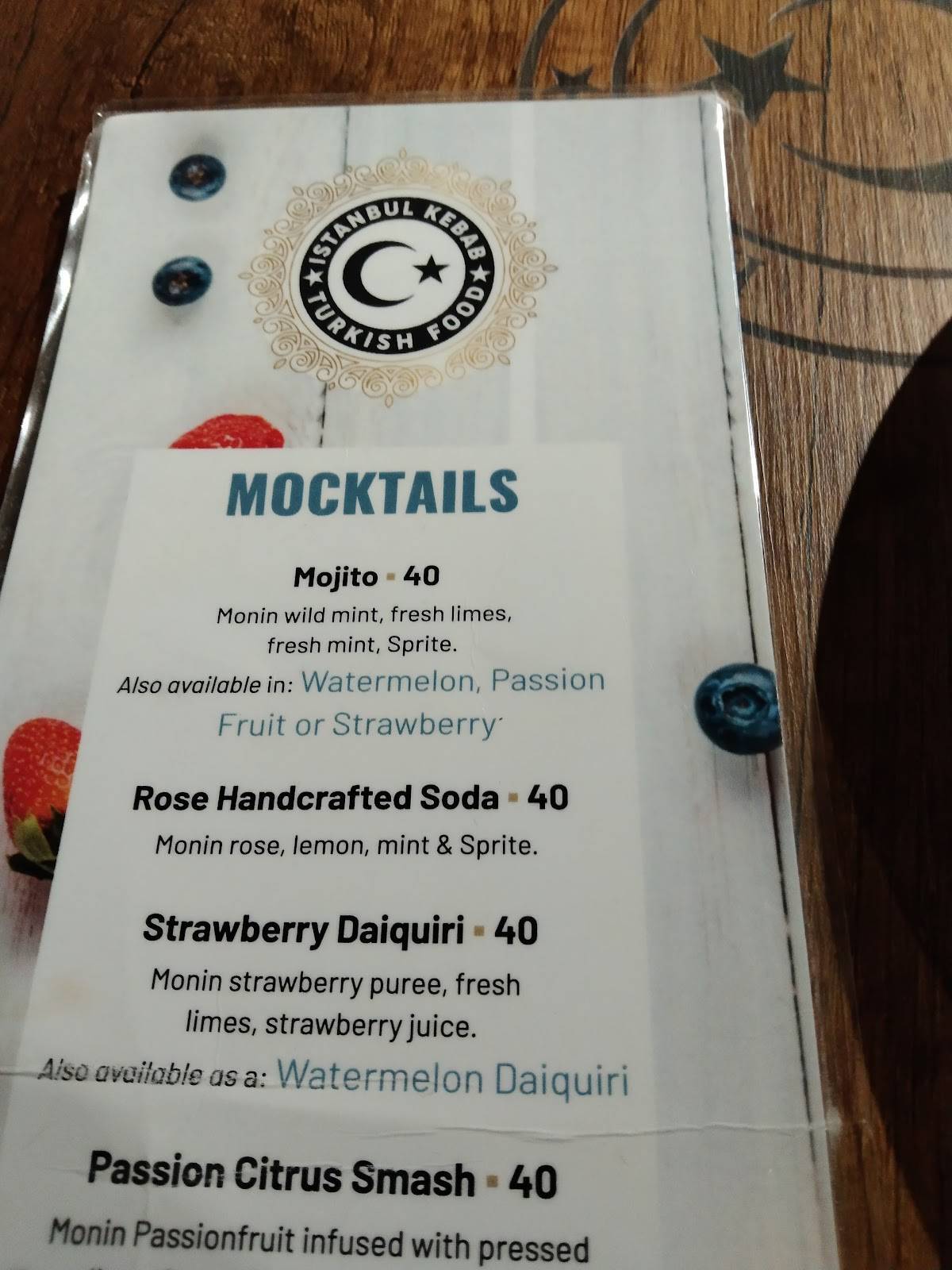Menu at ISTANBUL KEBAB Melrose Arch restaurant, Johannesburg