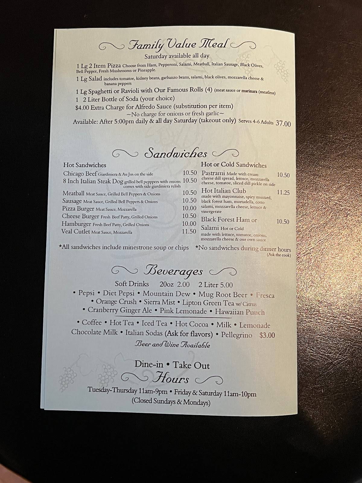 Menu at Italian To Go / Bit Of Italy restaurant, Nampa