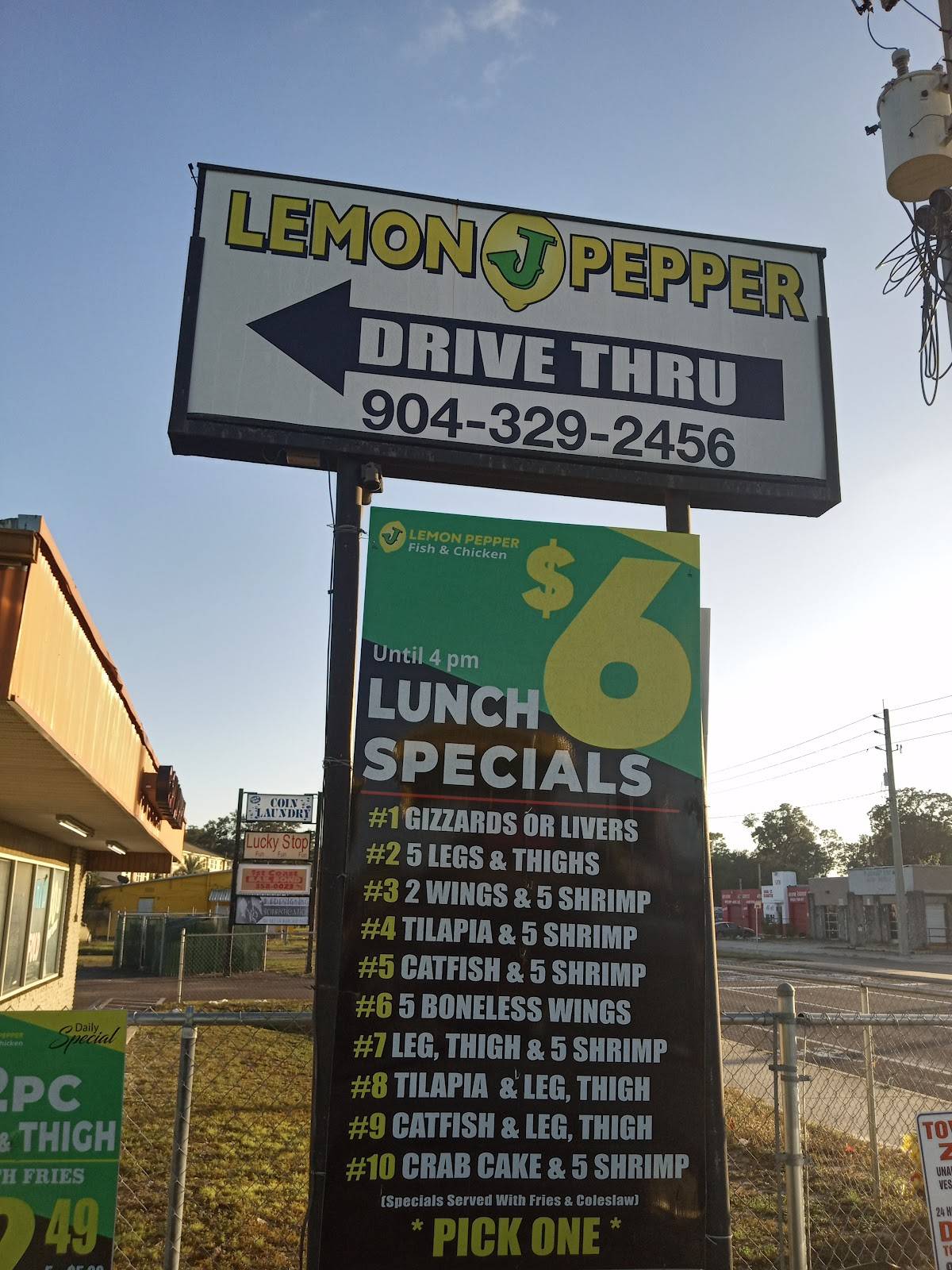 Menu at J LEMON PEPPER. Fish & Chicken restaurant, Jacksonville