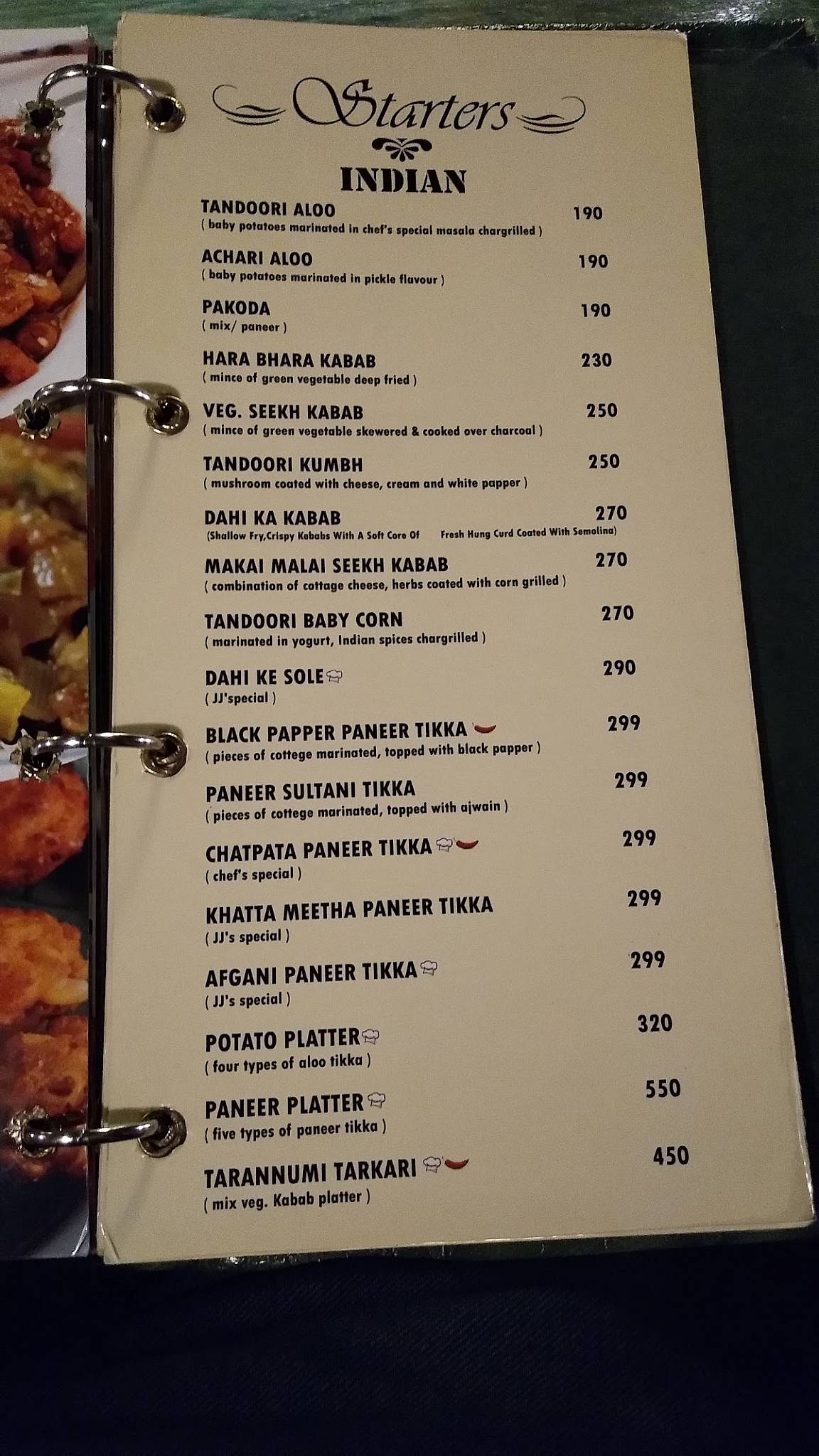 Menu at Jaipur Jungle, Udaipur, 3rd Floor