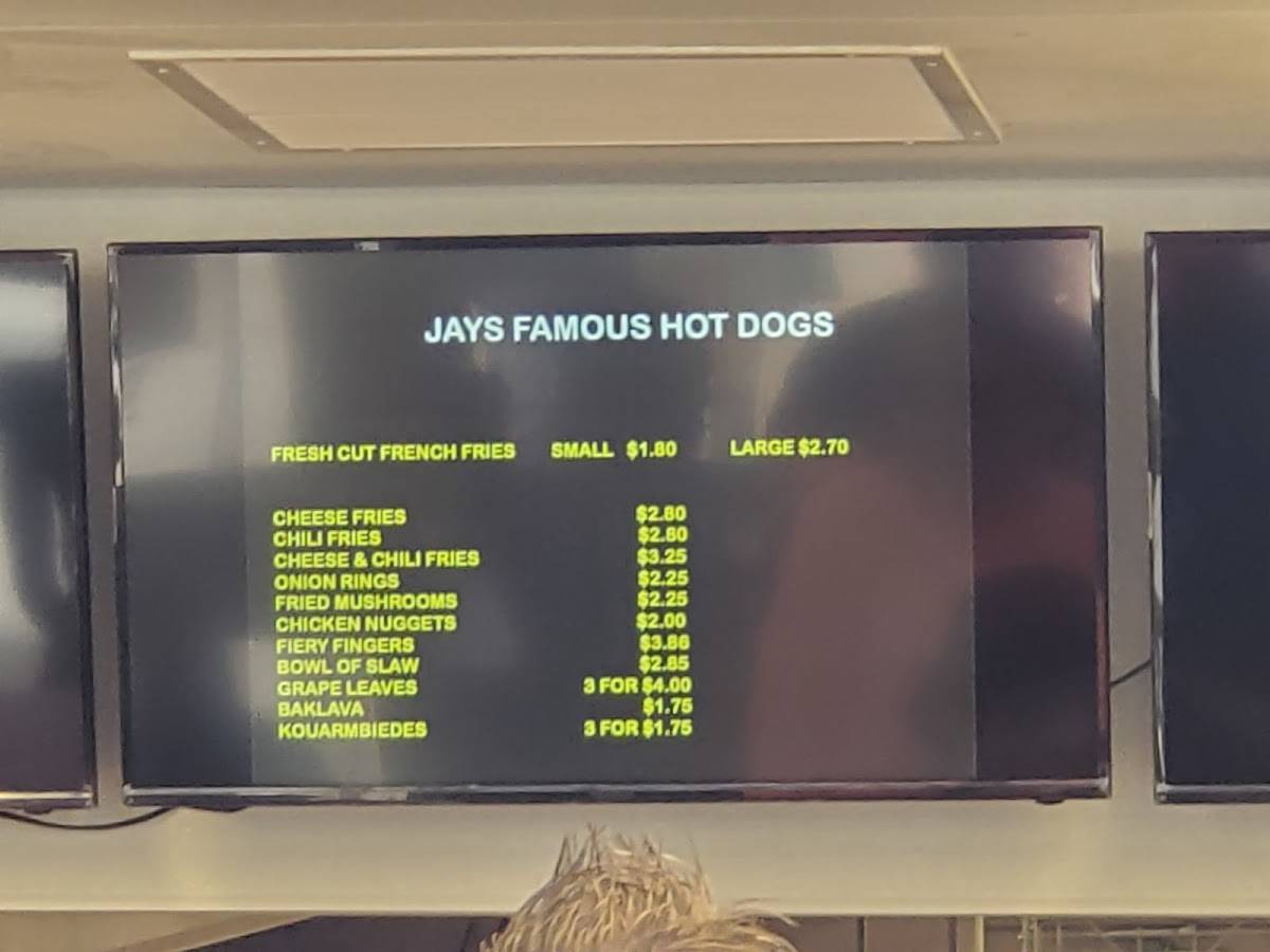 Menu at Jay's Famous Hot Dogs restaurant, Youngstown, 68 Boardman ...
