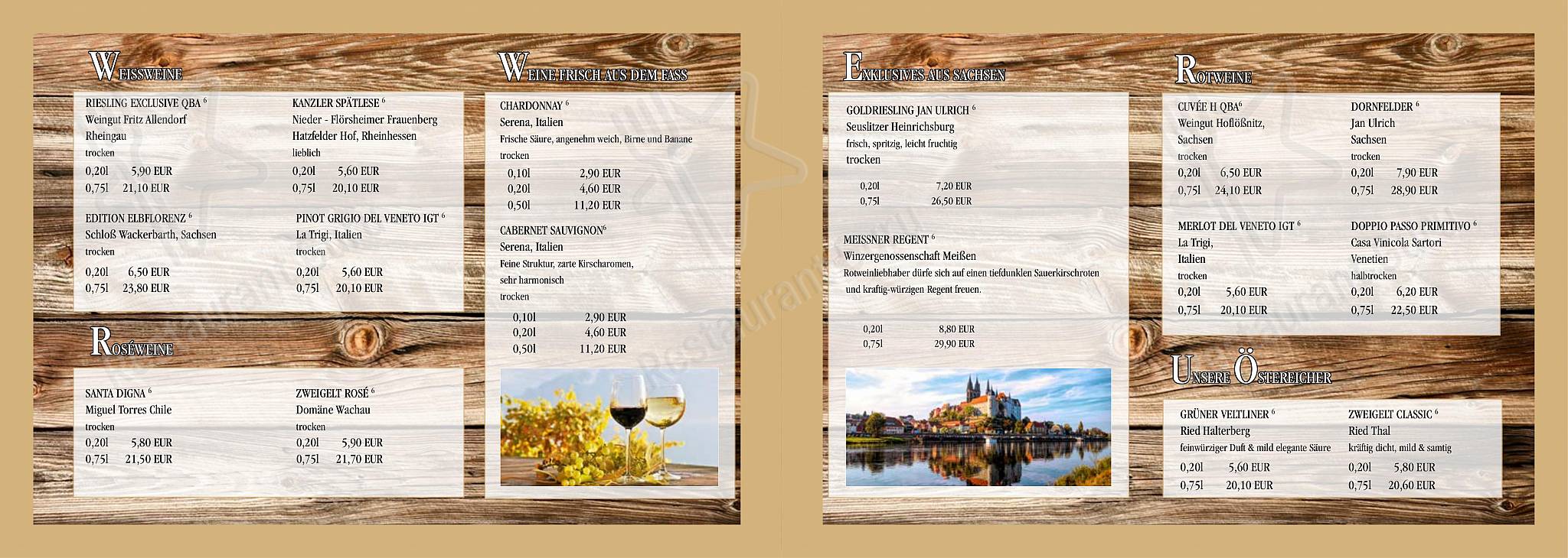 Speisekarte von KITZO Alpenstüberl restaurant, Dresden