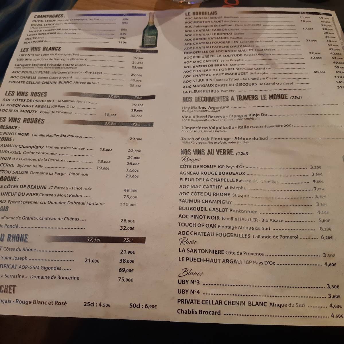 Menu au LE RILEY restaurant, Raillencourt-Sainte-Olle