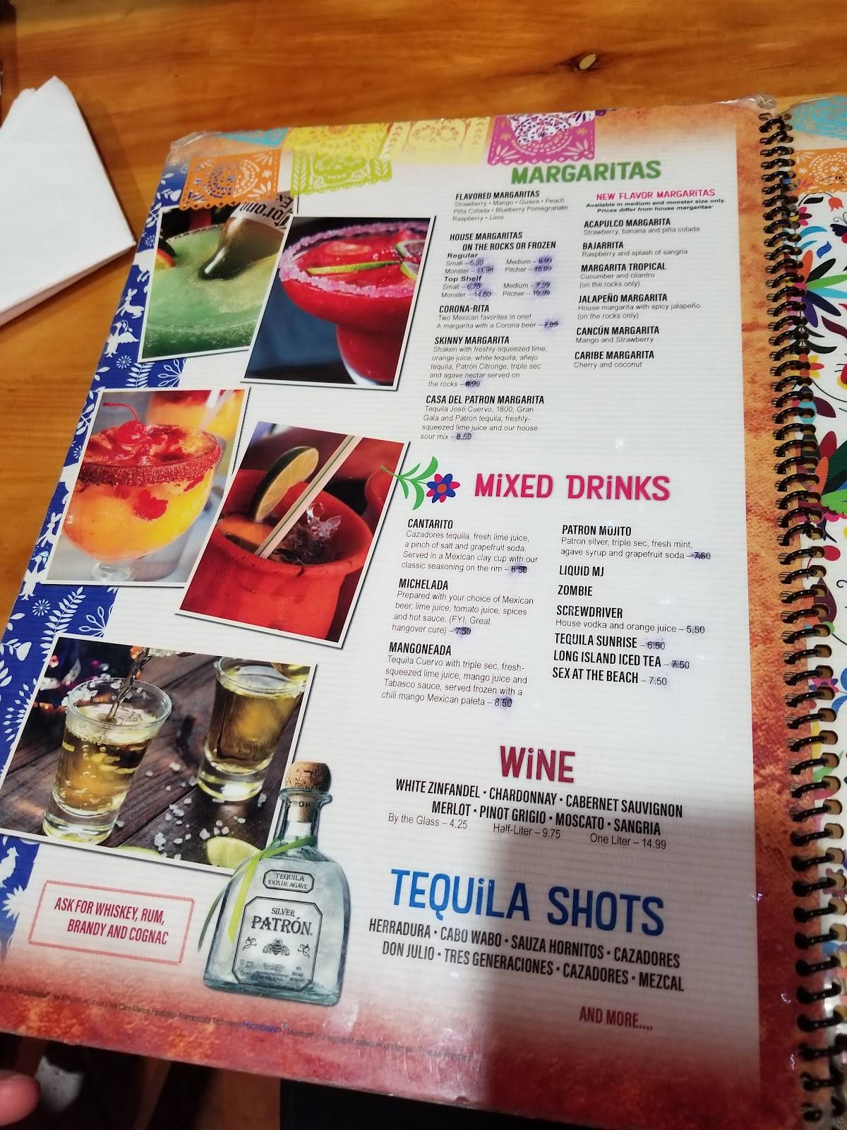 Menu at La Casa Del Patron restaurant, Havelock