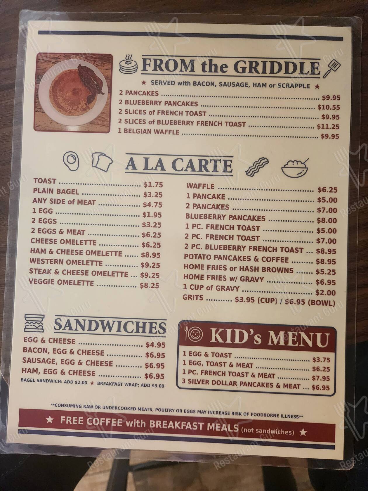 Menu at Mandy Jo's Country Corral restaurant, Everett