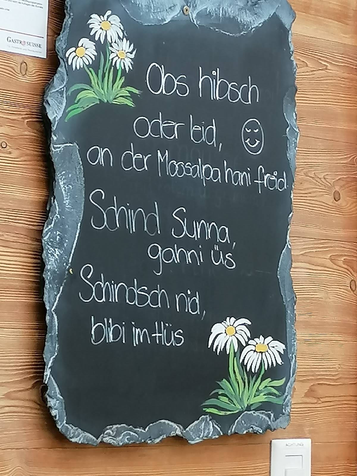 Speisekarte von Restaurant Moosalp, Törbel