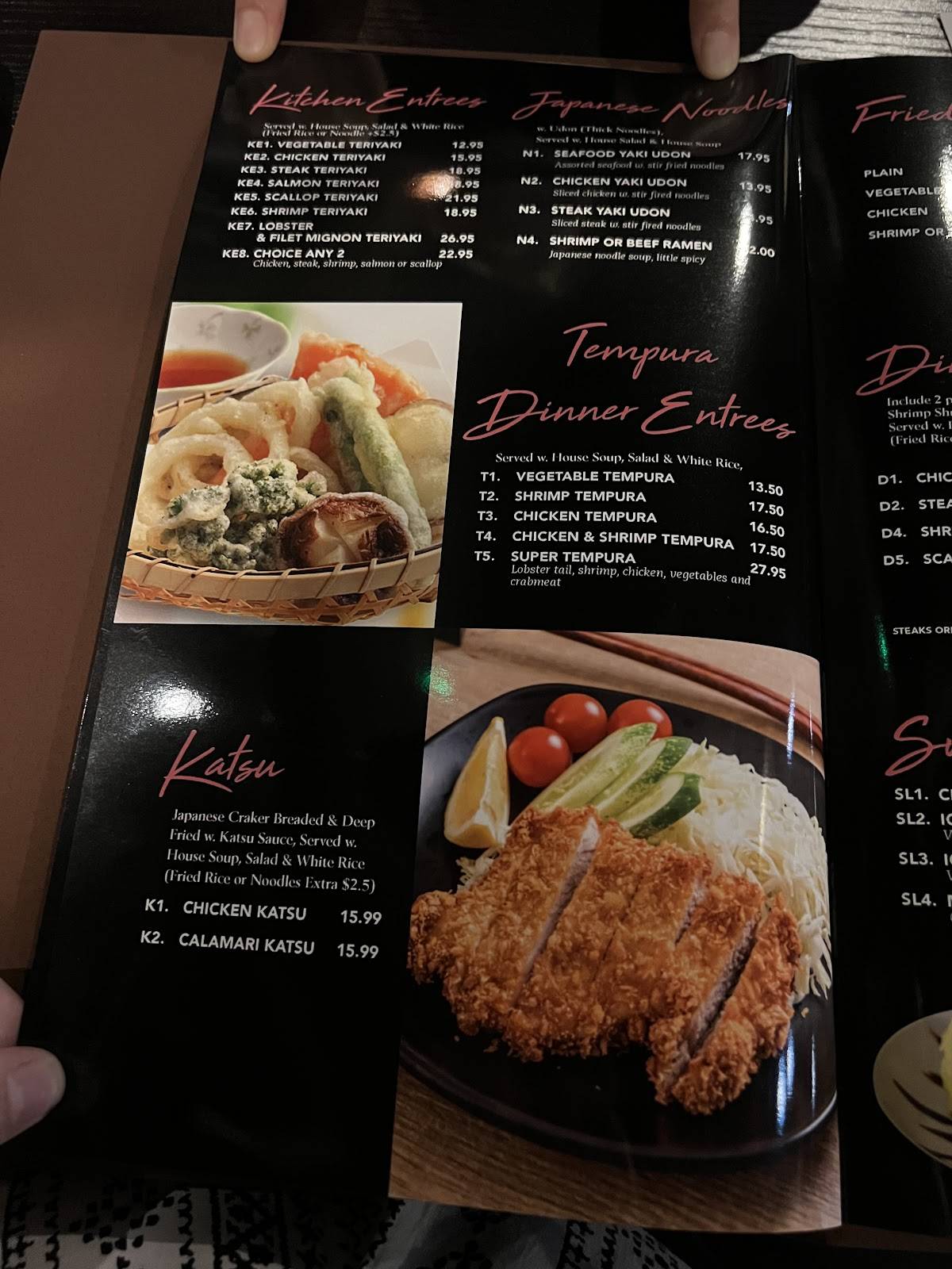 Menu at Nasu Japanese Steakhouse, Newport