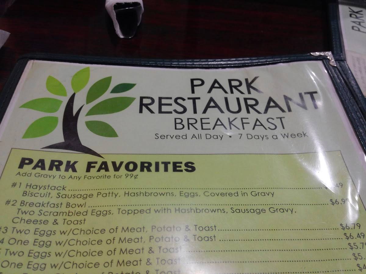 Menu at Park Restaurant, New Castle, S Memorial Dr