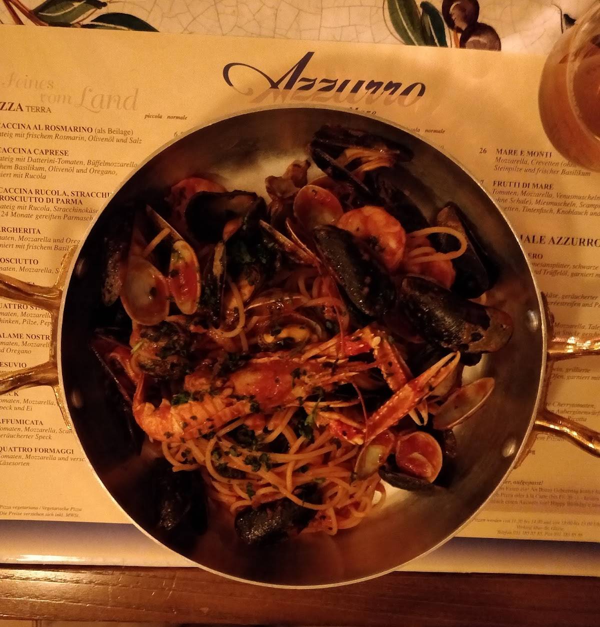 Menu da Ristorante Azzurro Terra e Mare, Berna