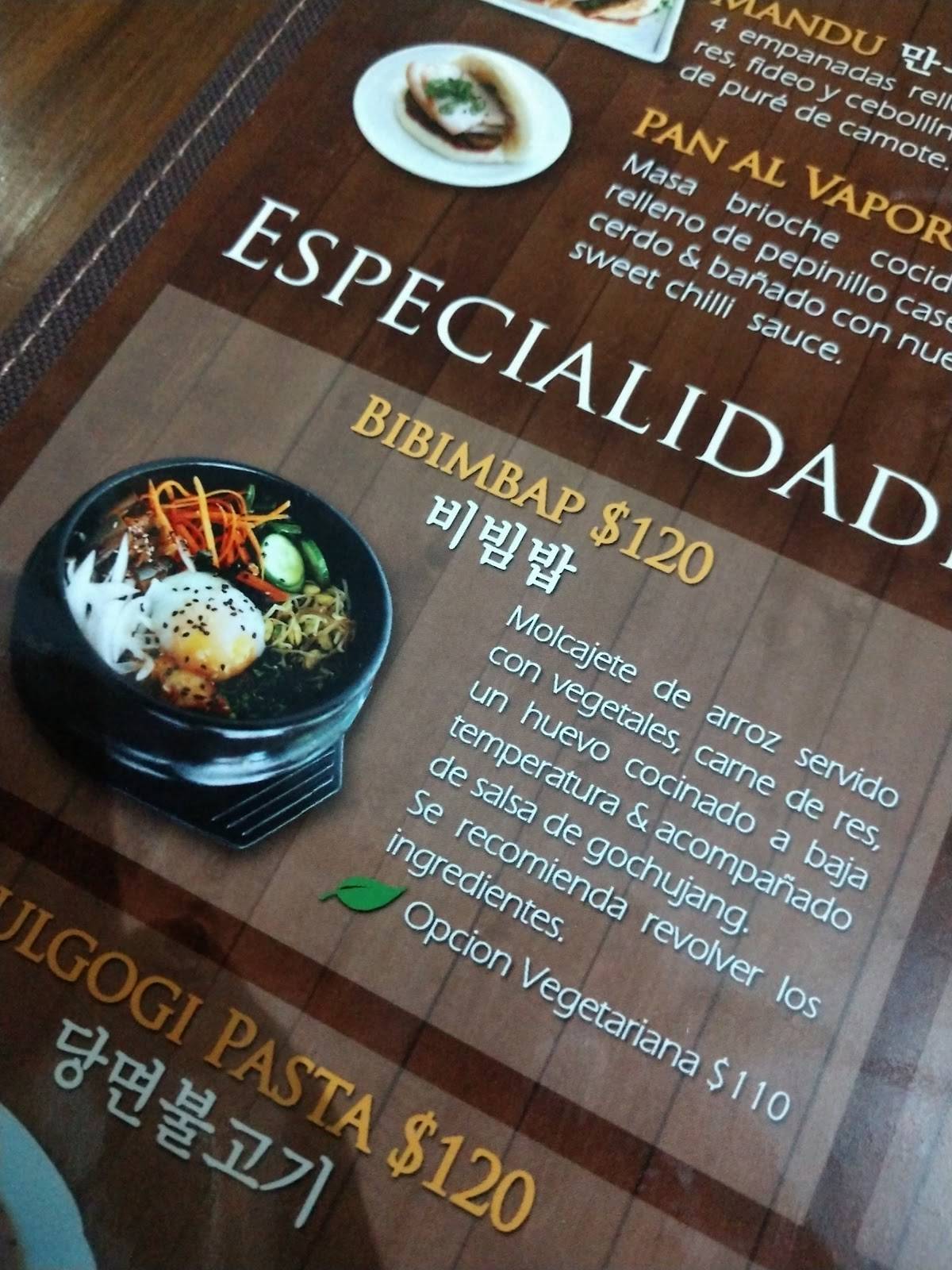 Carta del restaurante SSAM Comida Coreana, Guadalajara