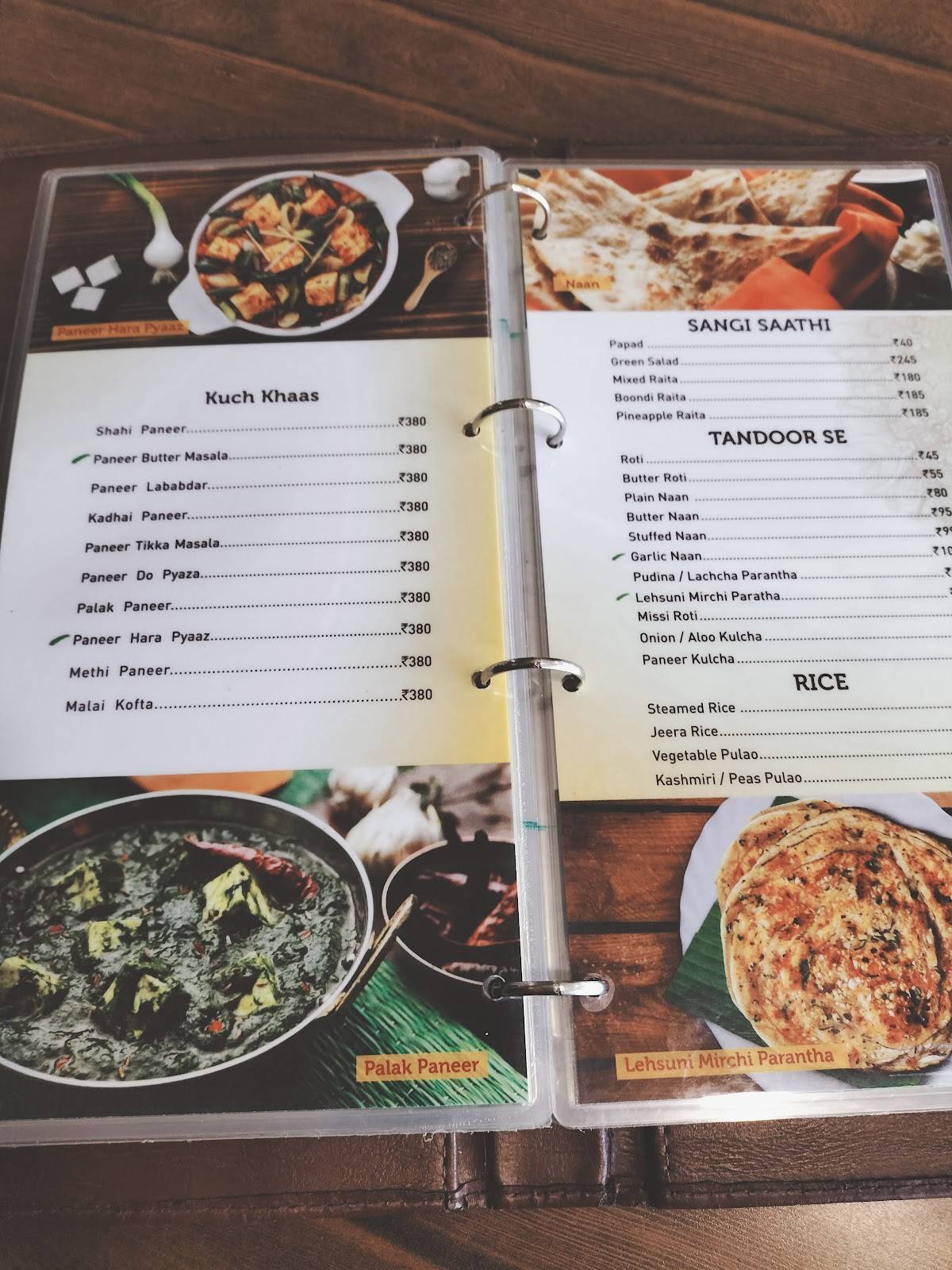Menu at Sagar Ratna Pahalgam, Pahalgam, Buraq Corporation