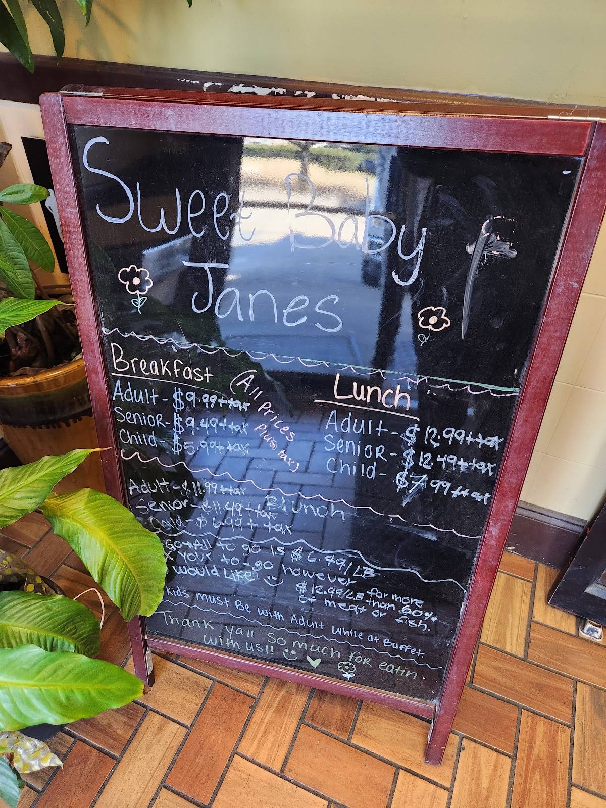 Menu at Sweet Baby Jane's restaurant, Lawrenceville