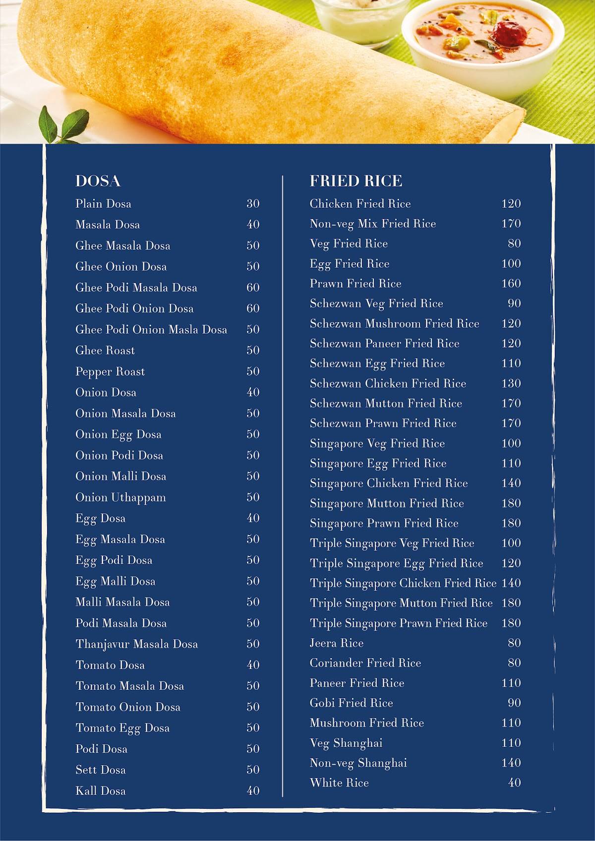 Menu at Tasty Restaurant, Bengaluru, #104/2