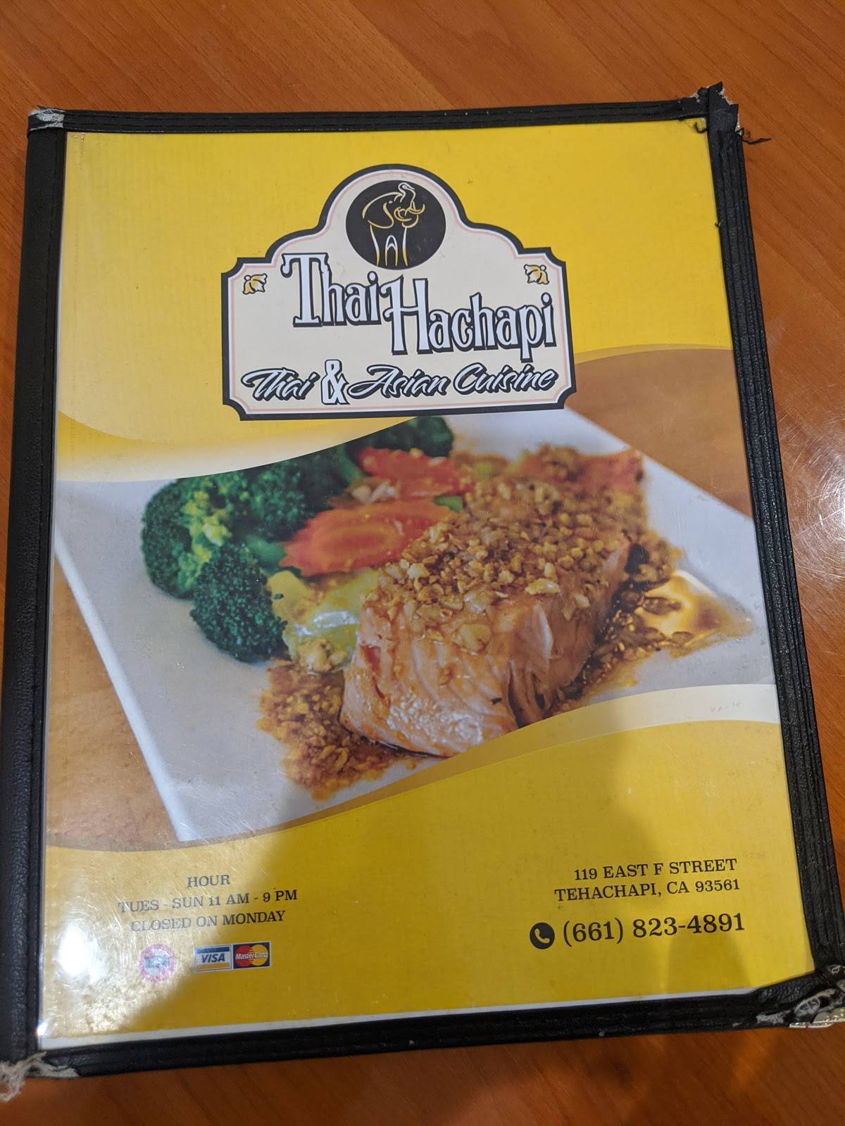 Menu at Thai Hachapi restaurant, Tehachapi