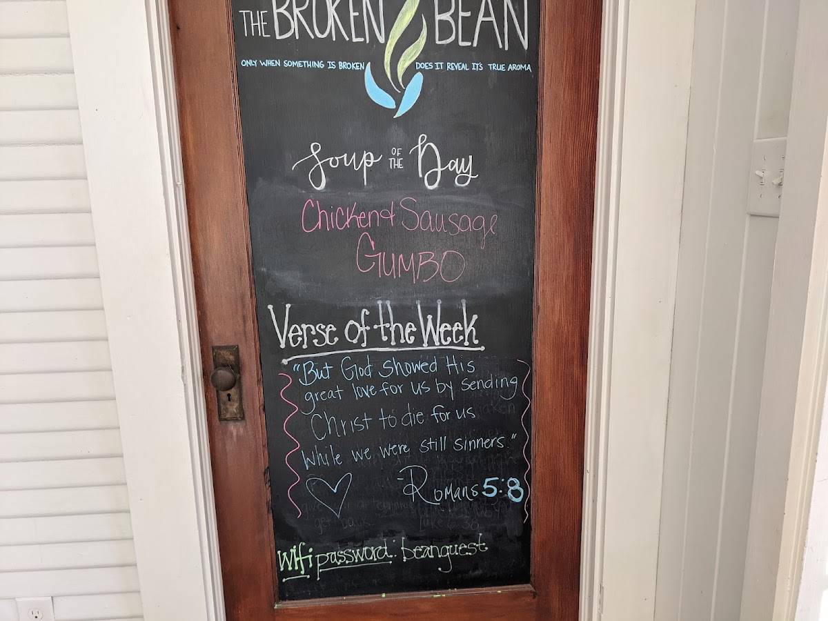 Menu at The Broken Bean restaurant, Minden