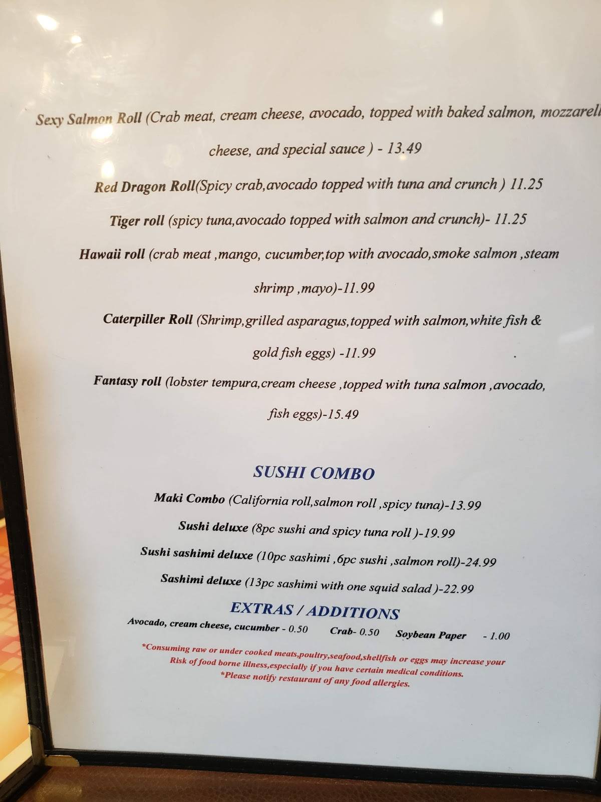 Menu at The Depot restaurant, Ironton