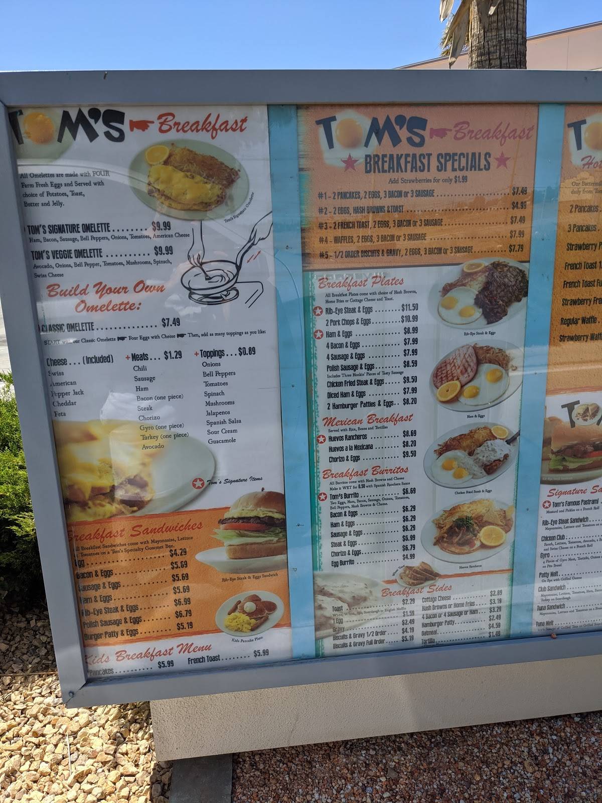 Menu at Tom's Burgers 25 restaurant, Palmdale