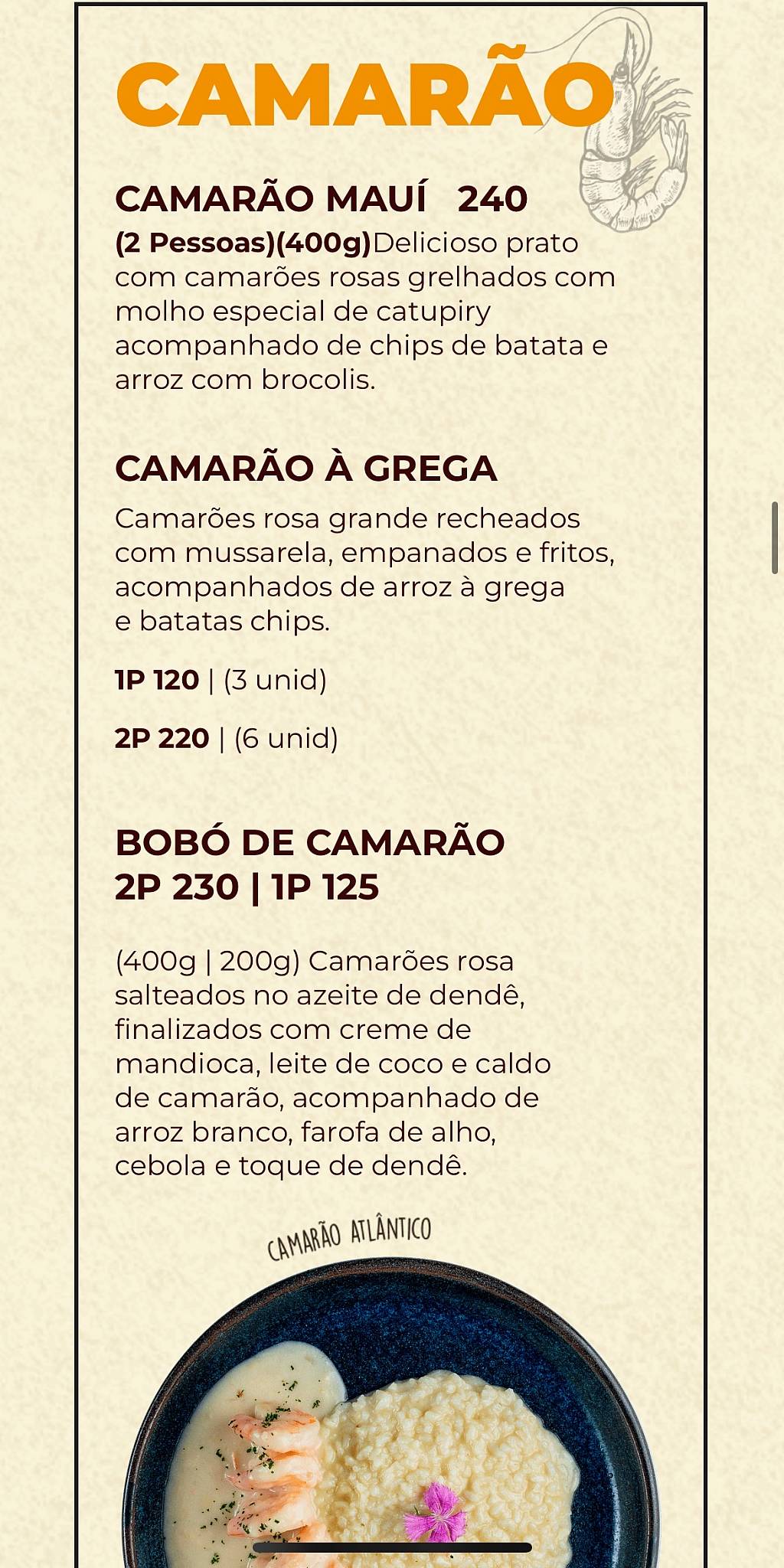 Menu em Restaurante Jangada Riviera, Bertioga