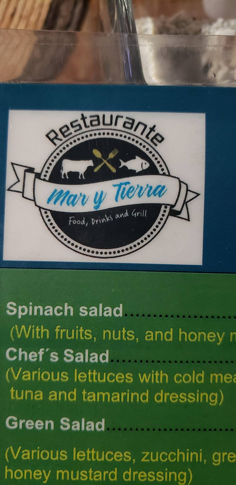 Menu at Restaurante Mar y Tierra Ixtapa, Ixtapa