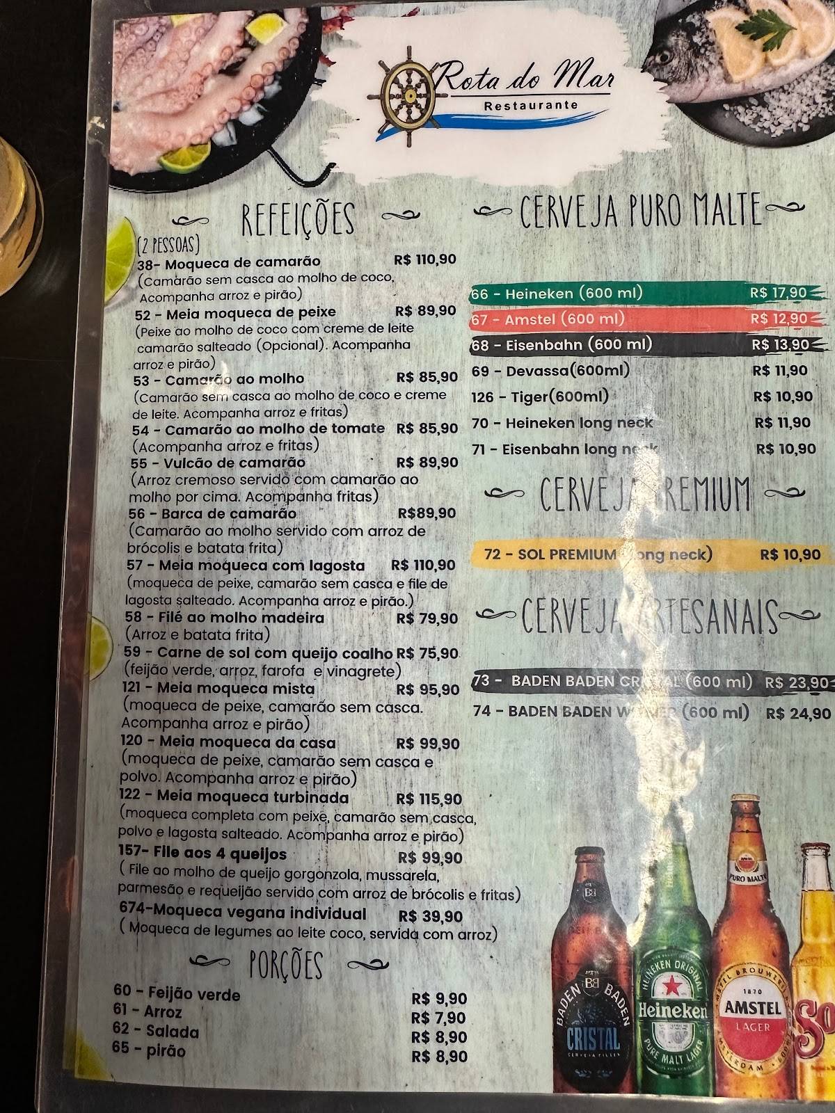 Menu em Restaurante Rota do Mar, Jaboatão dos Guararapes