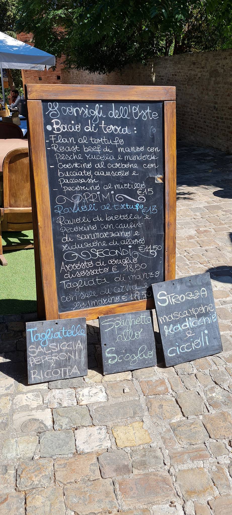 Menu da Ristorante Il Bacio, Gradara