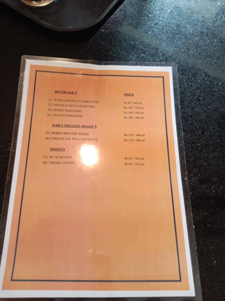 Menu at Roasted coffee, Chennai