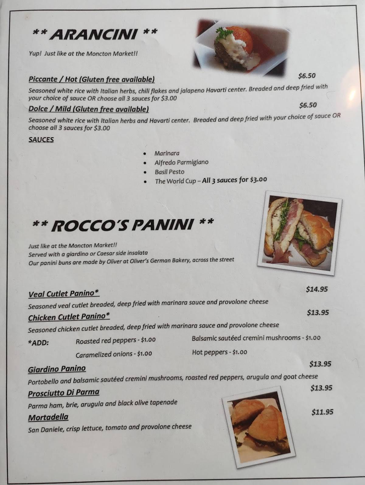 Menu at Rocco's Cucina pizzeria, Hillsborough