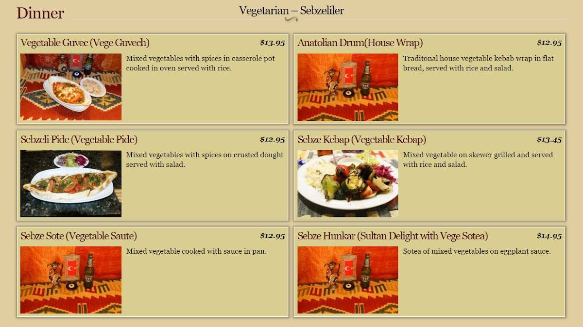 Menu at Anatolian Table restaurant, Rocklin, Lonetree Blvd #400