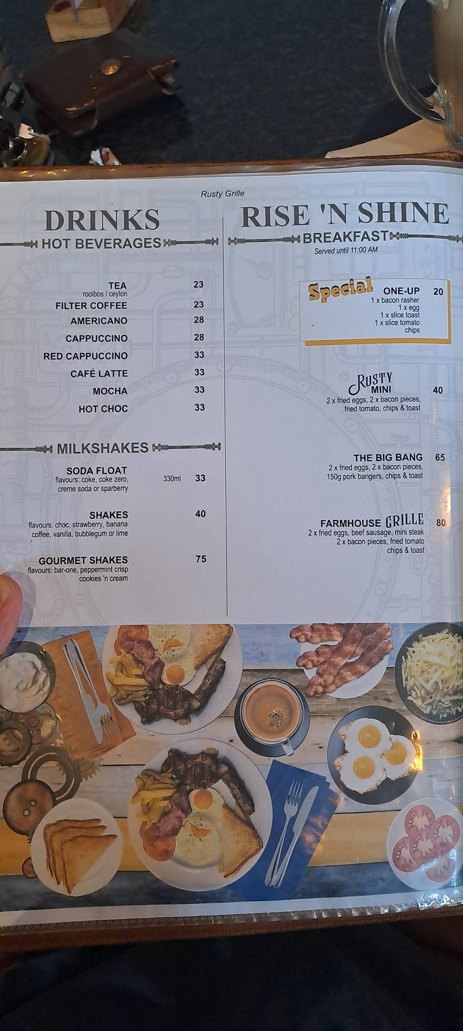 Menu at Rusty Grille restaurant, Bela-Bela