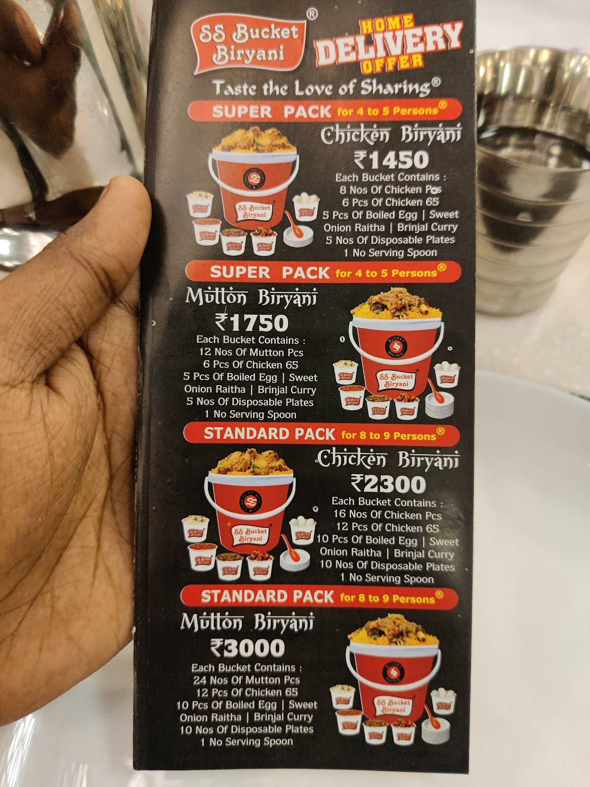 Menu at SS Hyderabad Biryani Coimbatore, India