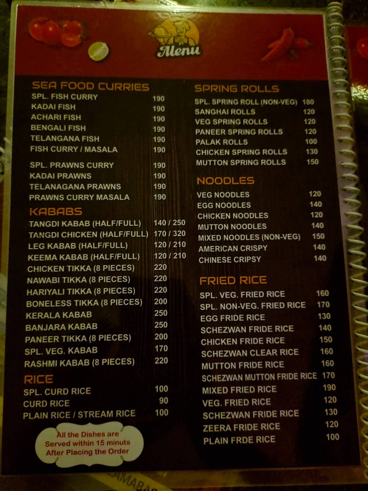 Menu at SSS RESTAURANT AND BAR, Nizamabad