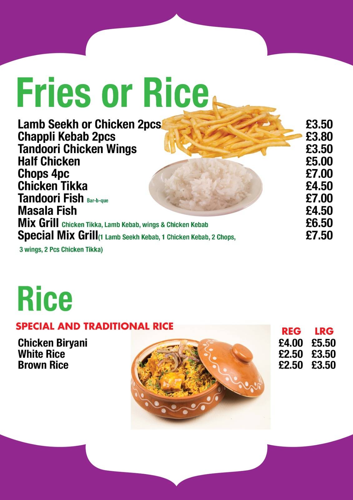 Menu at Sahad Kebab House fast food, Blackburn