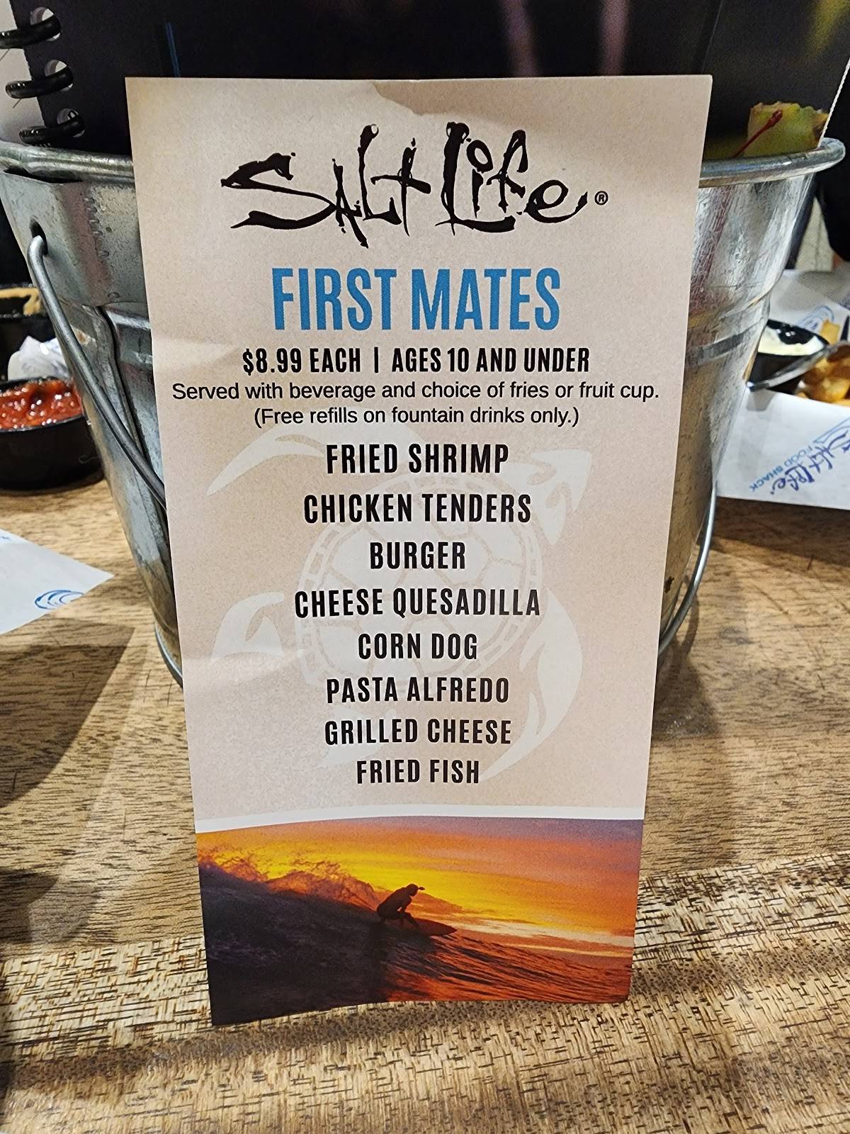 Menu at Salt Life Food Shack restaurant, Saint Augustine Beach