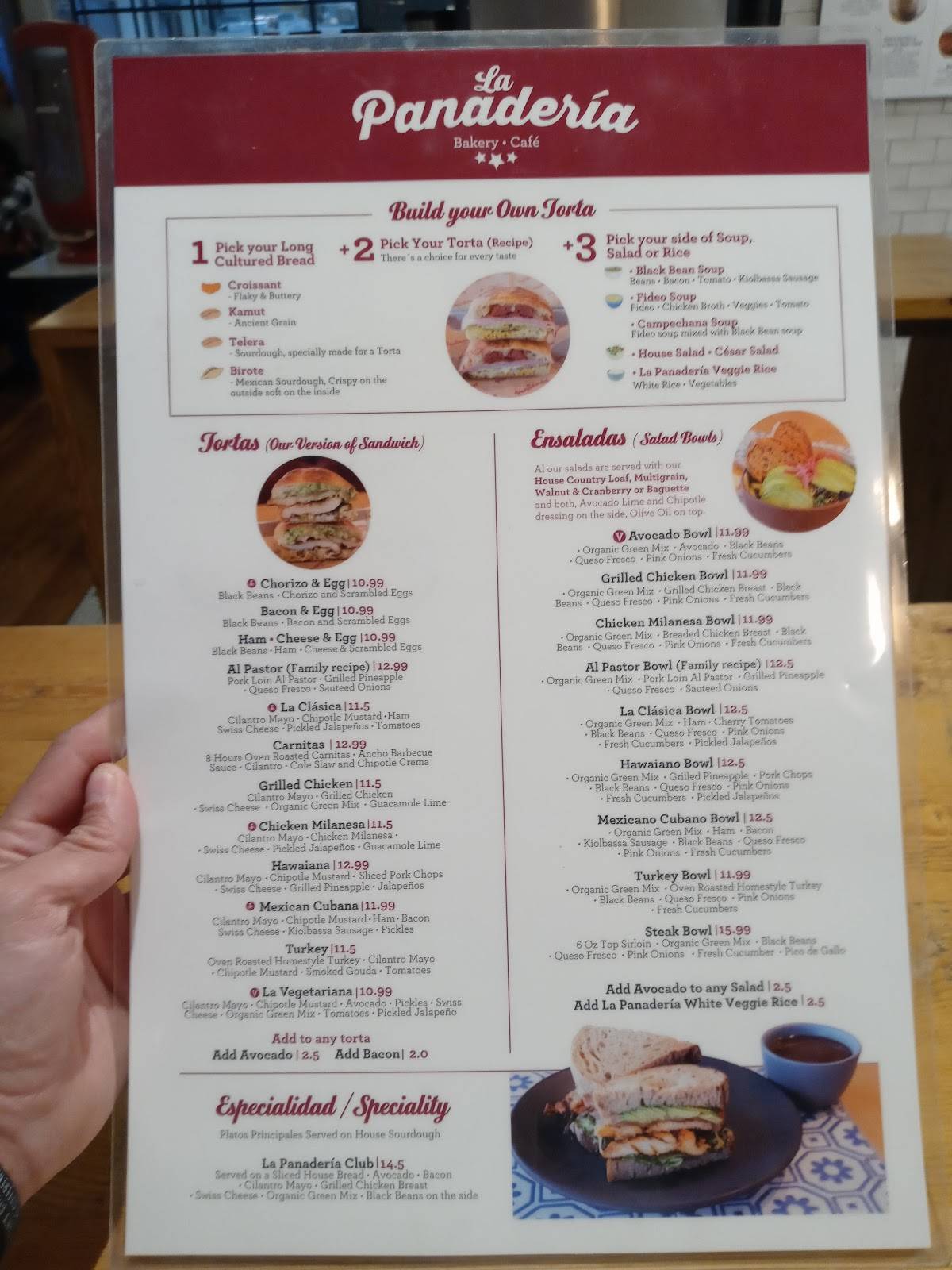 Menu at La Panadería Bakery Café, San Antonio, 301 E Houston St