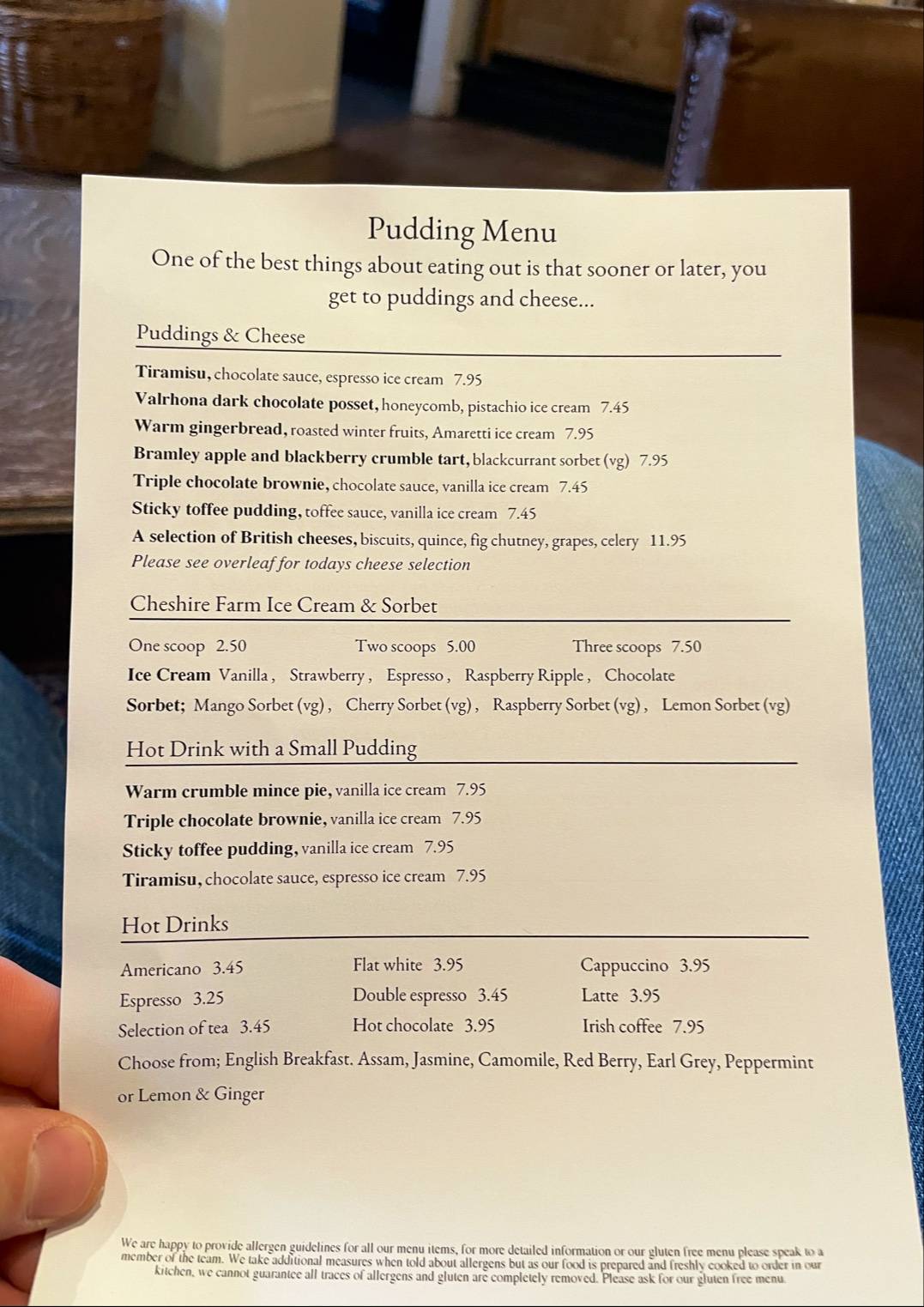Menu at Old Hall pub & bar, Sandbach