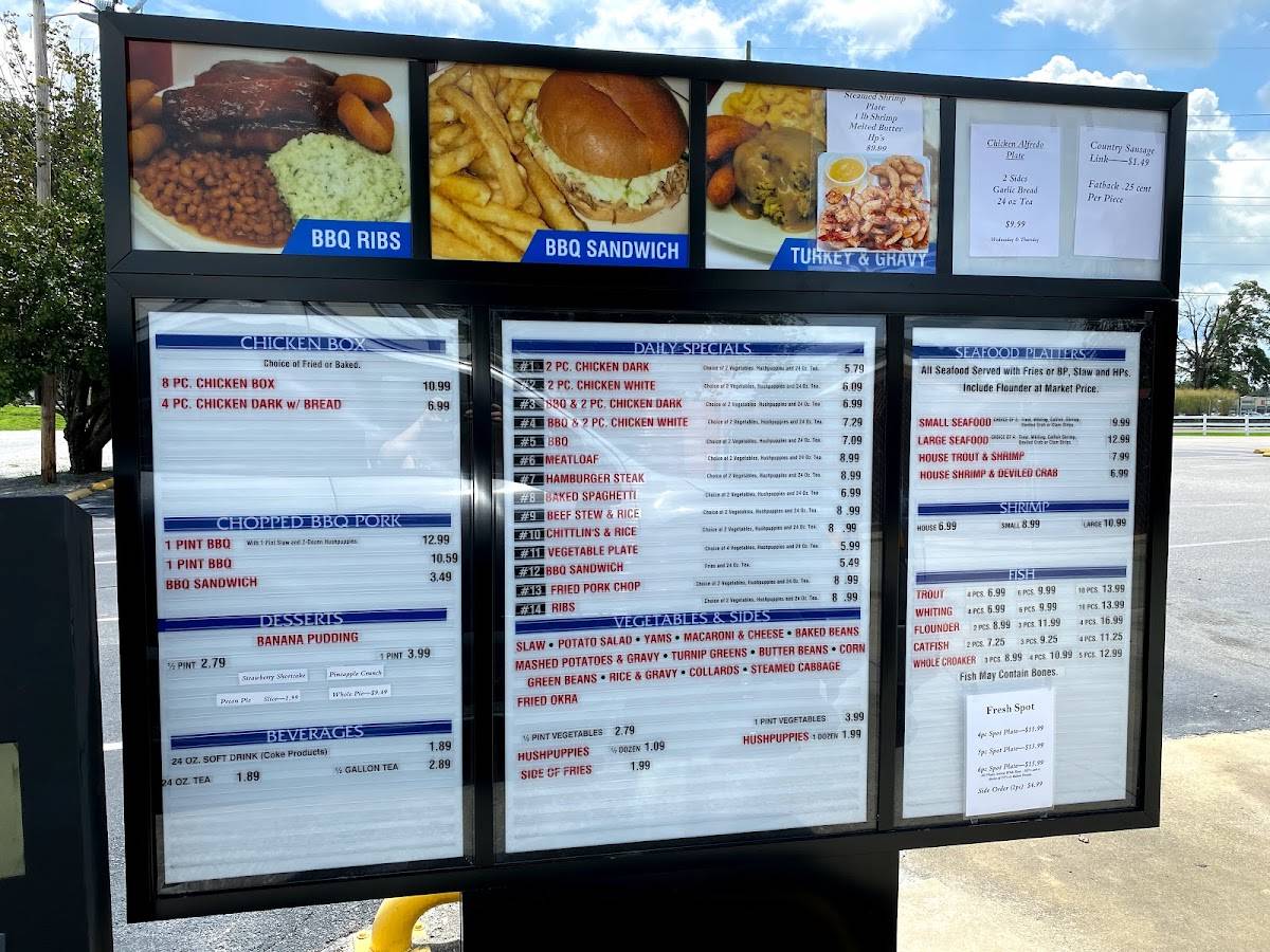 Menu at Sandpiper Buffet restaurant, Fayetteville
